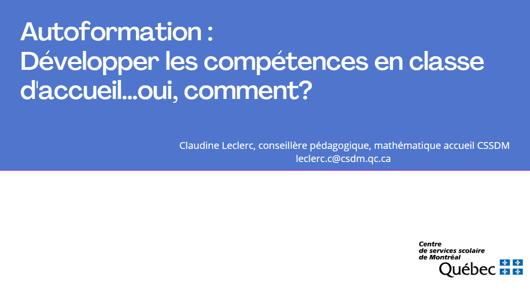 Mathématique accueil – Mathématique au secondaire