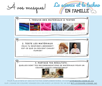 À vos masques! – La science et la technologie au primaire au CSSDM