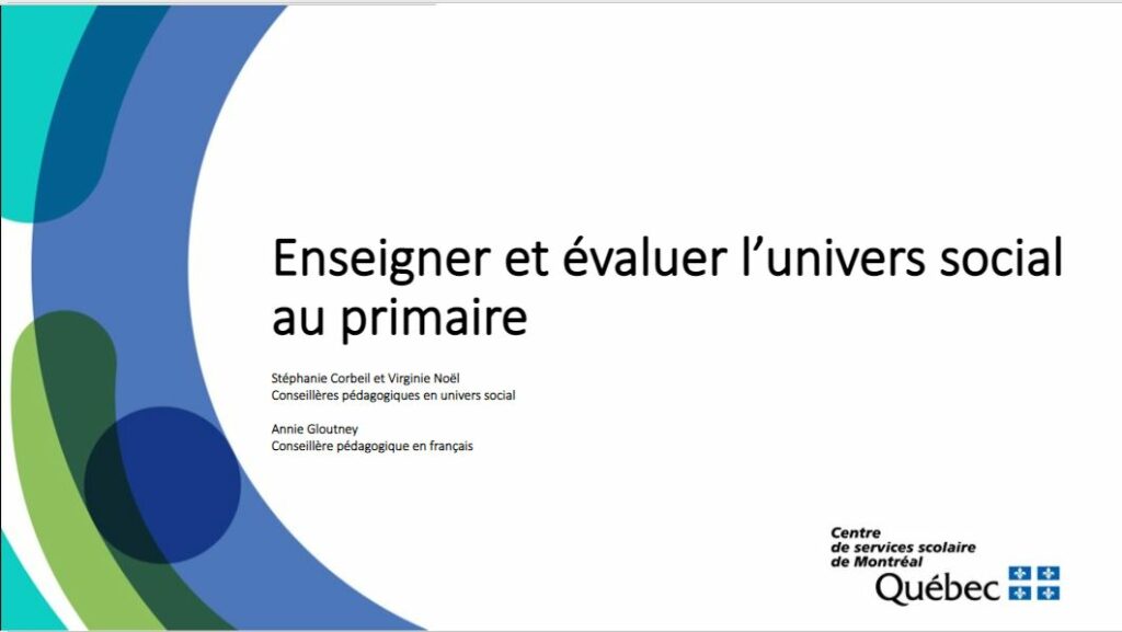 Formations CSSDM – Univers Social au Primaire