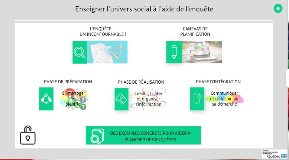 Démarche d’enquête en histoire – Univers Social au Primaire